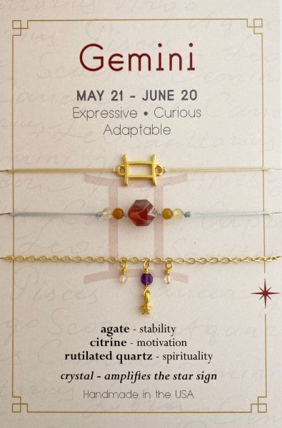 Gemini Stackable Zodiac Bracelet